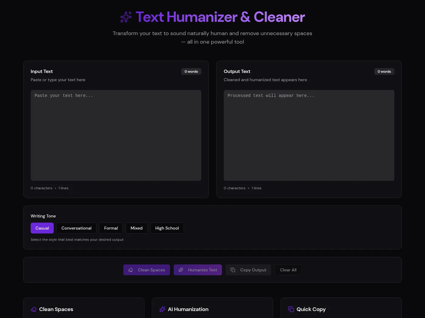 Humanize & Clean Chat Text Tool