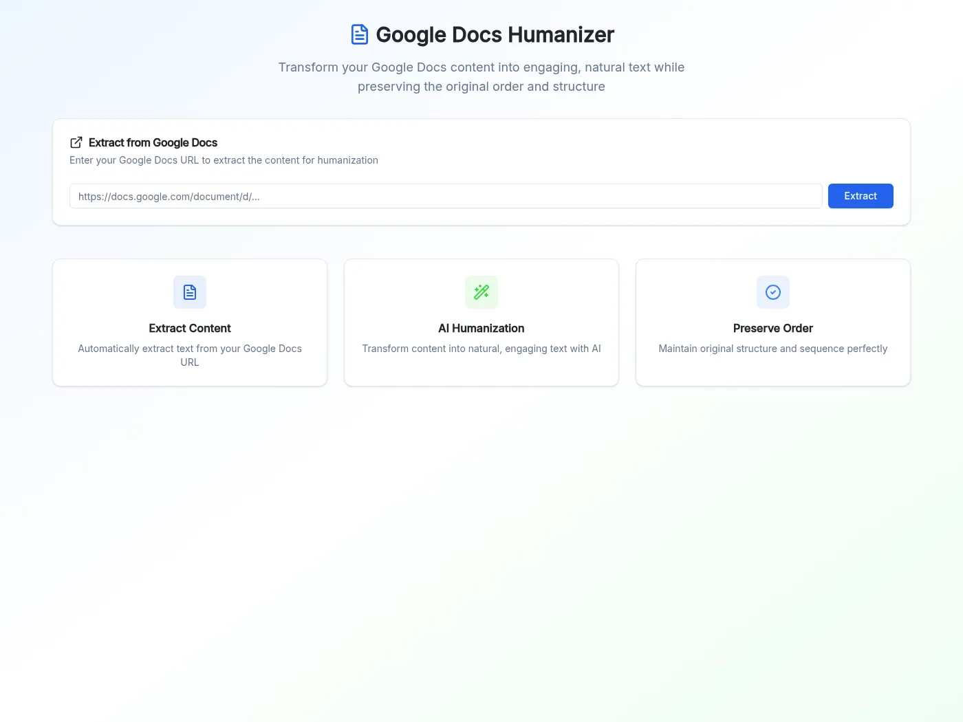 Humanize Google Docs Content Without Reordering