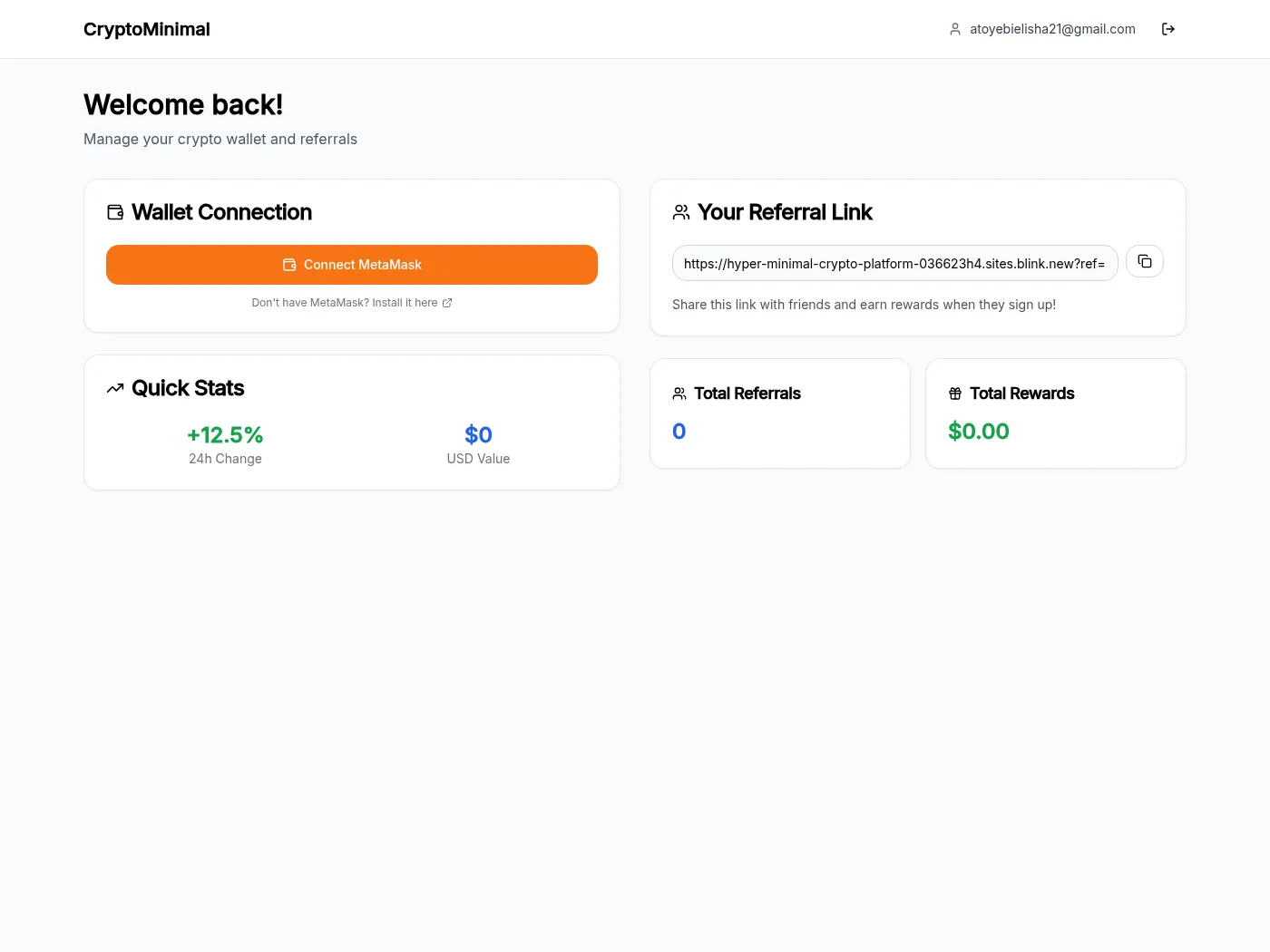 Hyper Minimal Crypto Platform