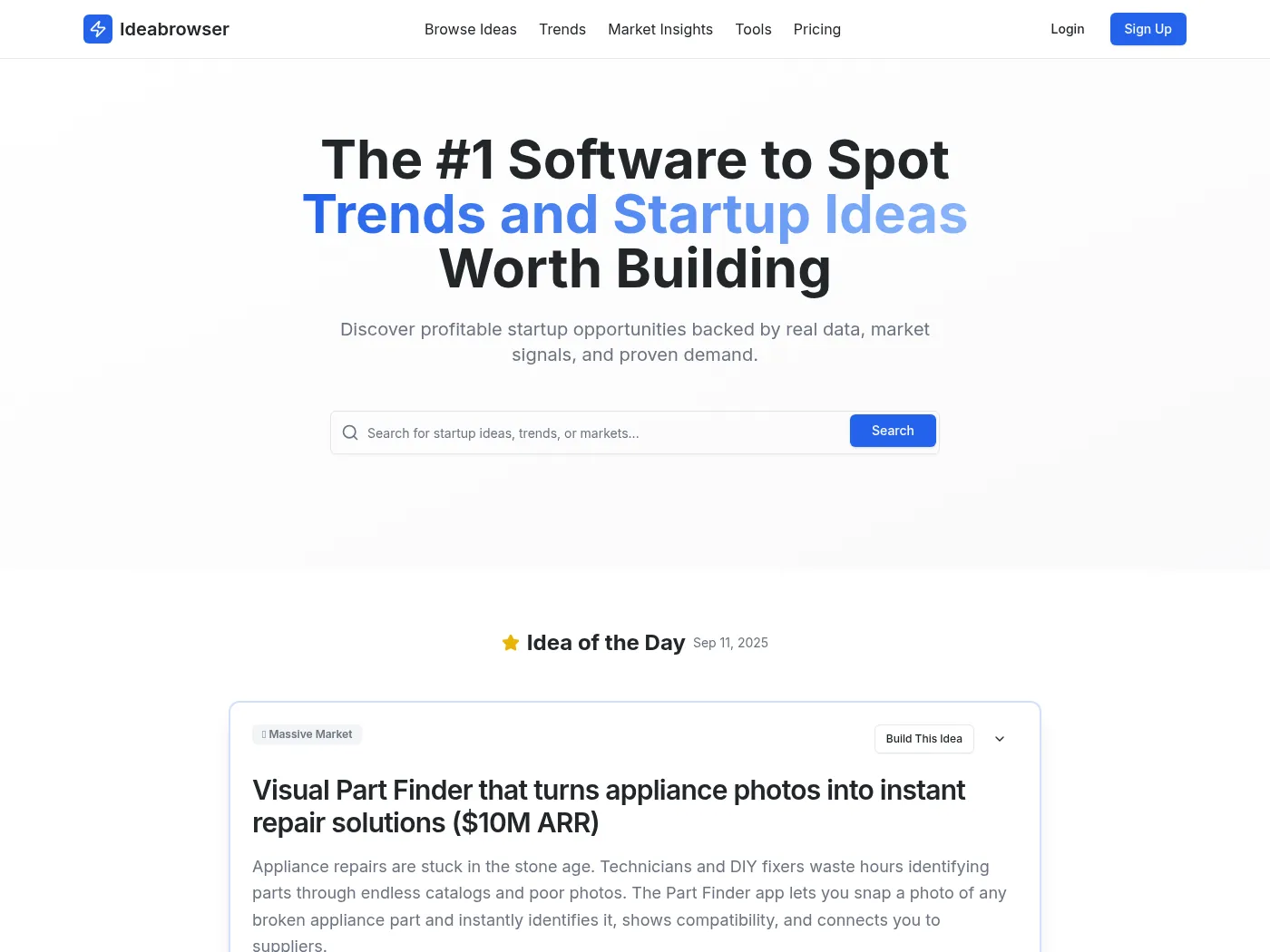 IdeaBrowser Web Platform