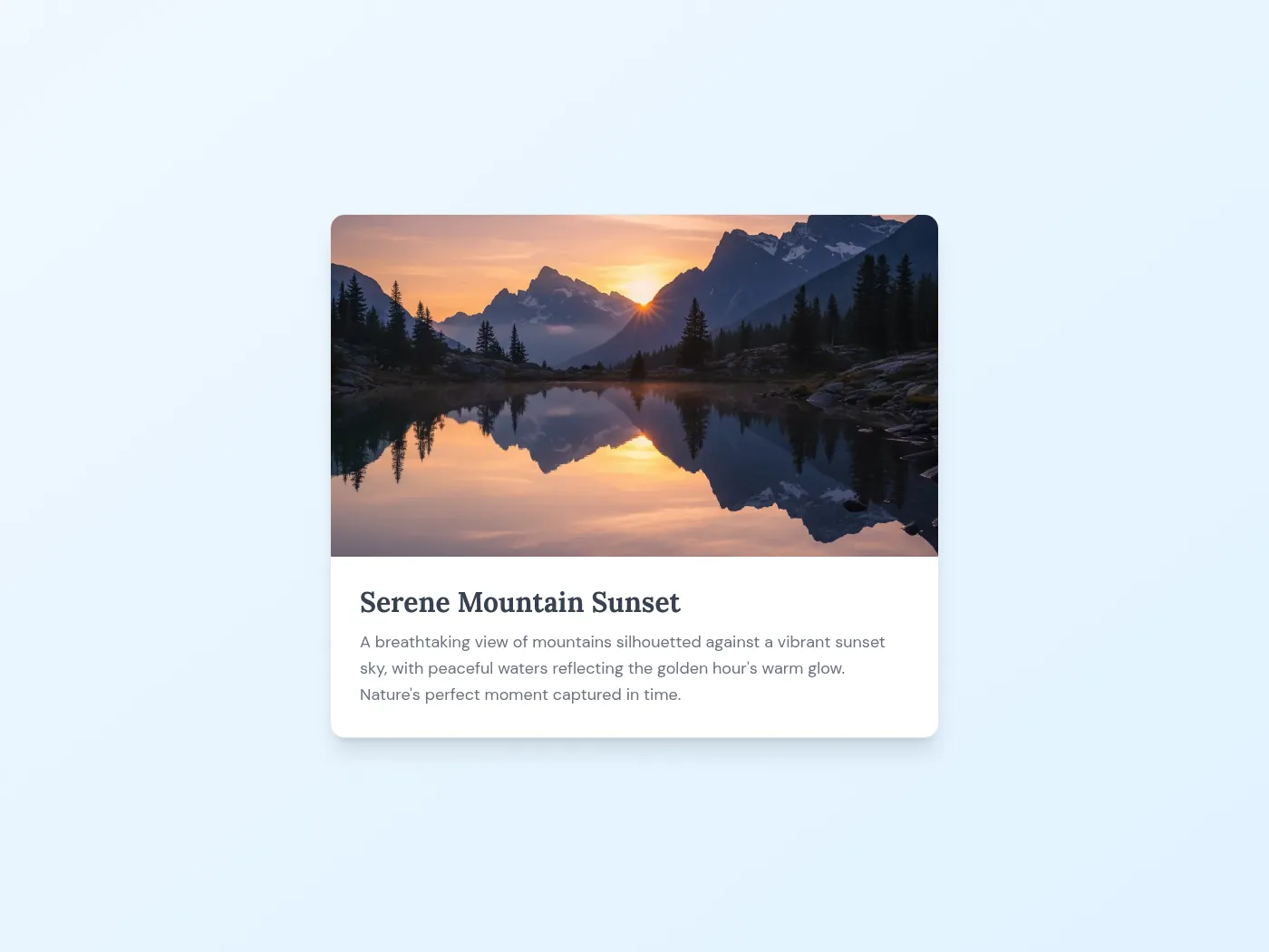 Simple Image and Caption Webpage