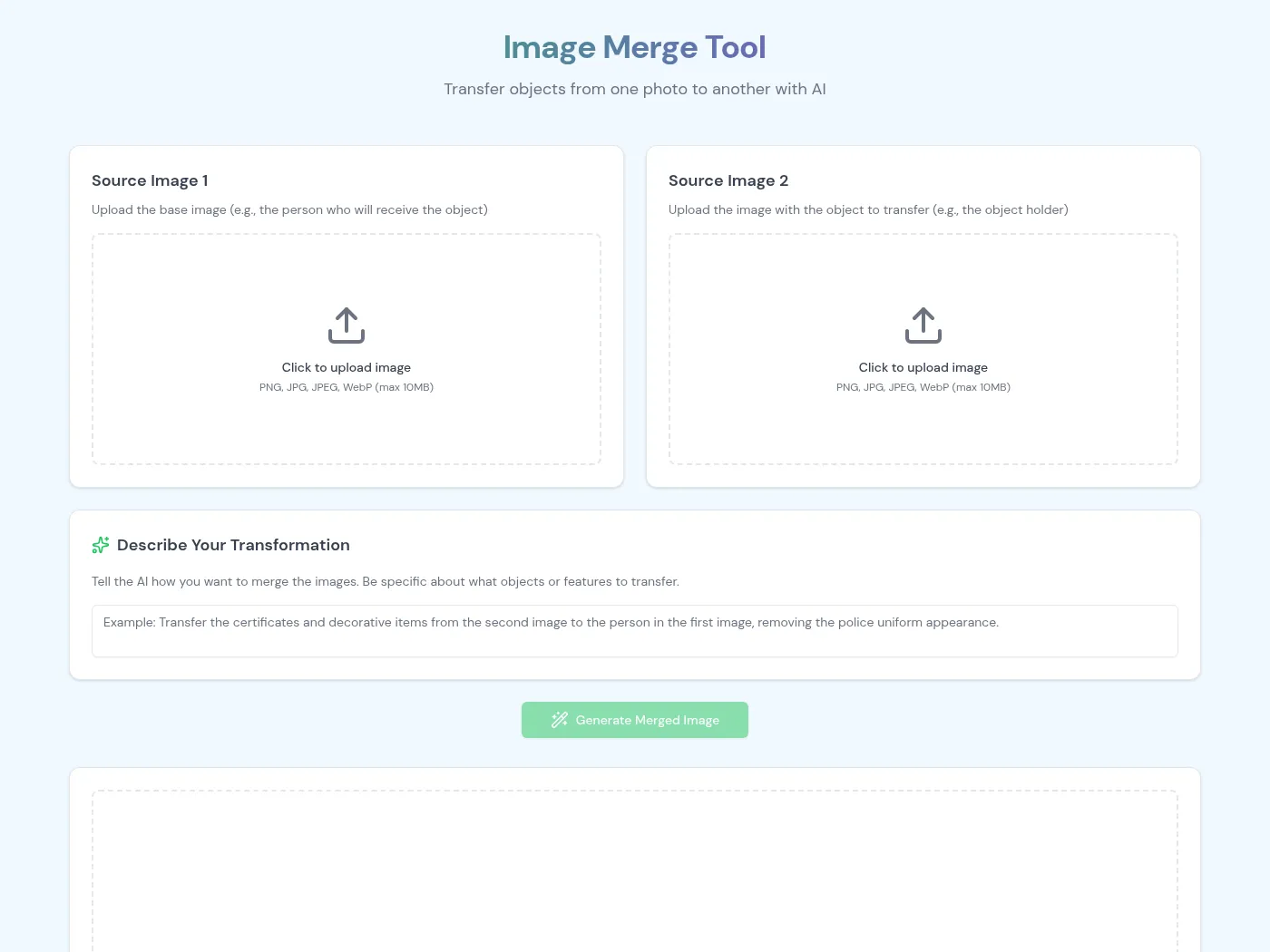 Image Merge Tool for Object Transfer