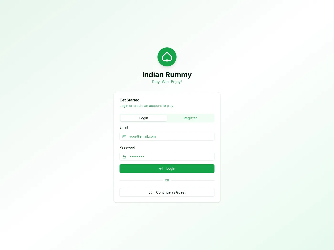 Indian Rummy Full-Stack Web Application with Admin Dashboard & Virtual Wallet
