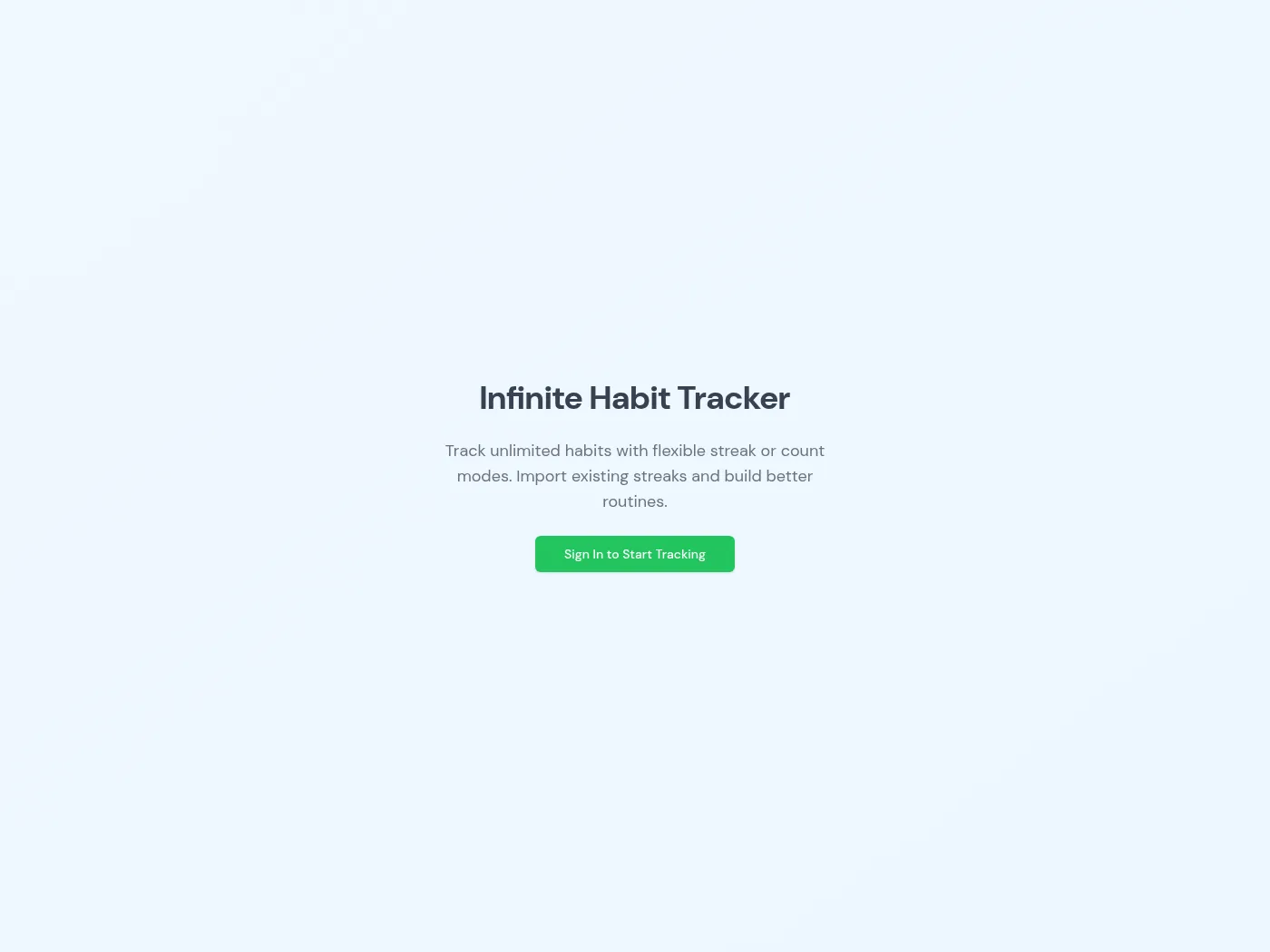 Infinite Habit Tracker with Customizable Streak Modes