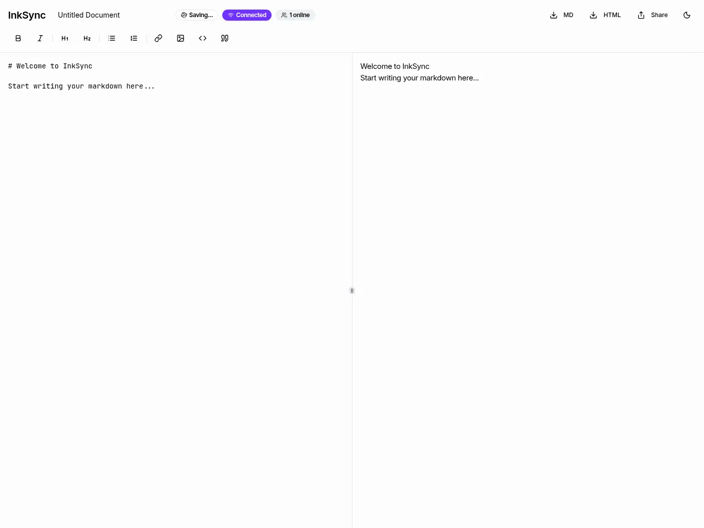 InkSync - Real-Time Collaborative Markdown Editor