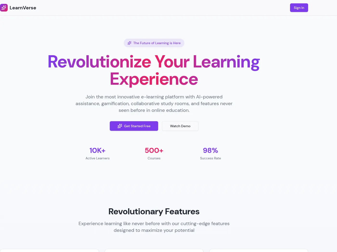 Innovative E-Learning Platform