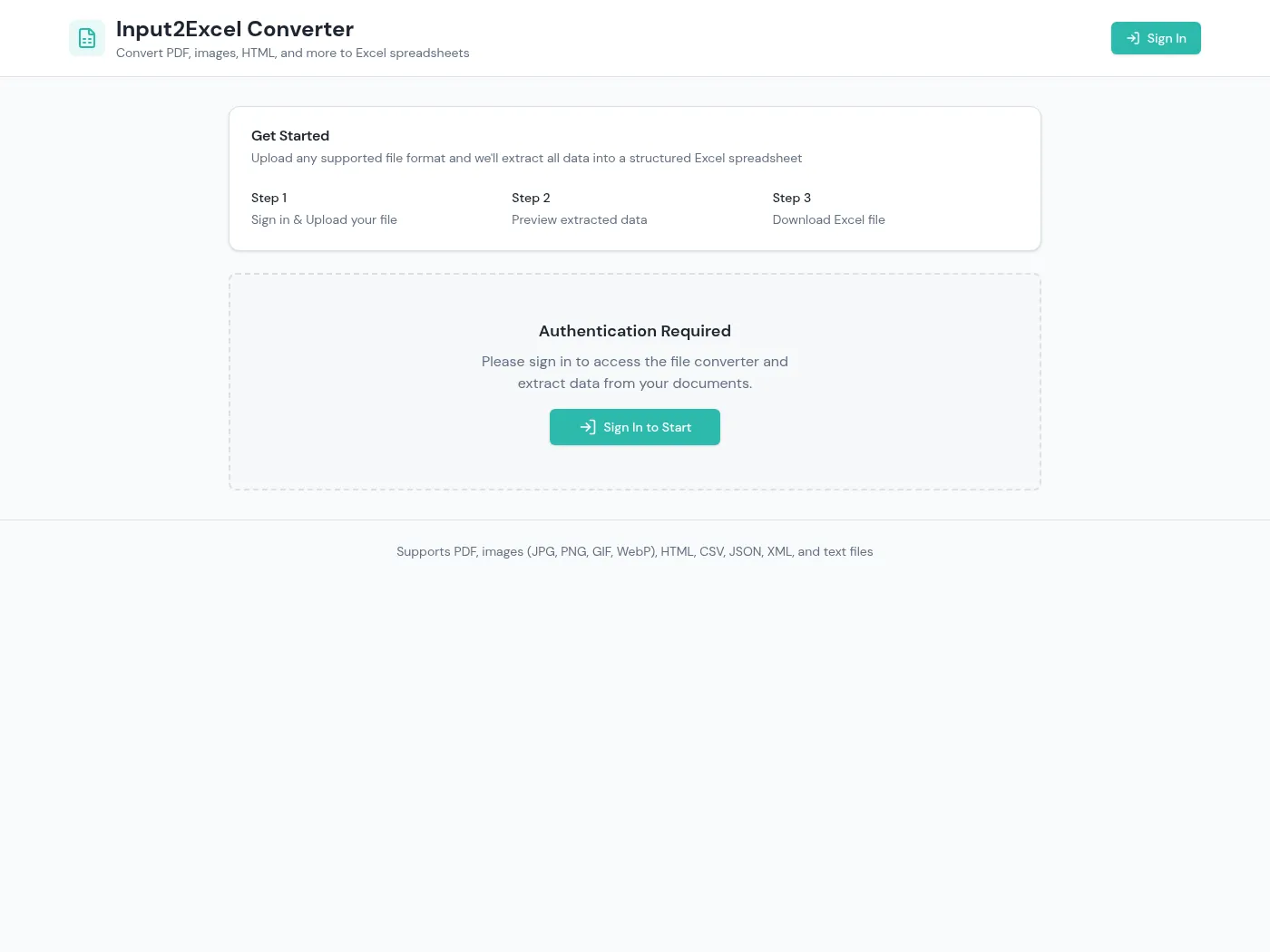 Input2Excel Converter