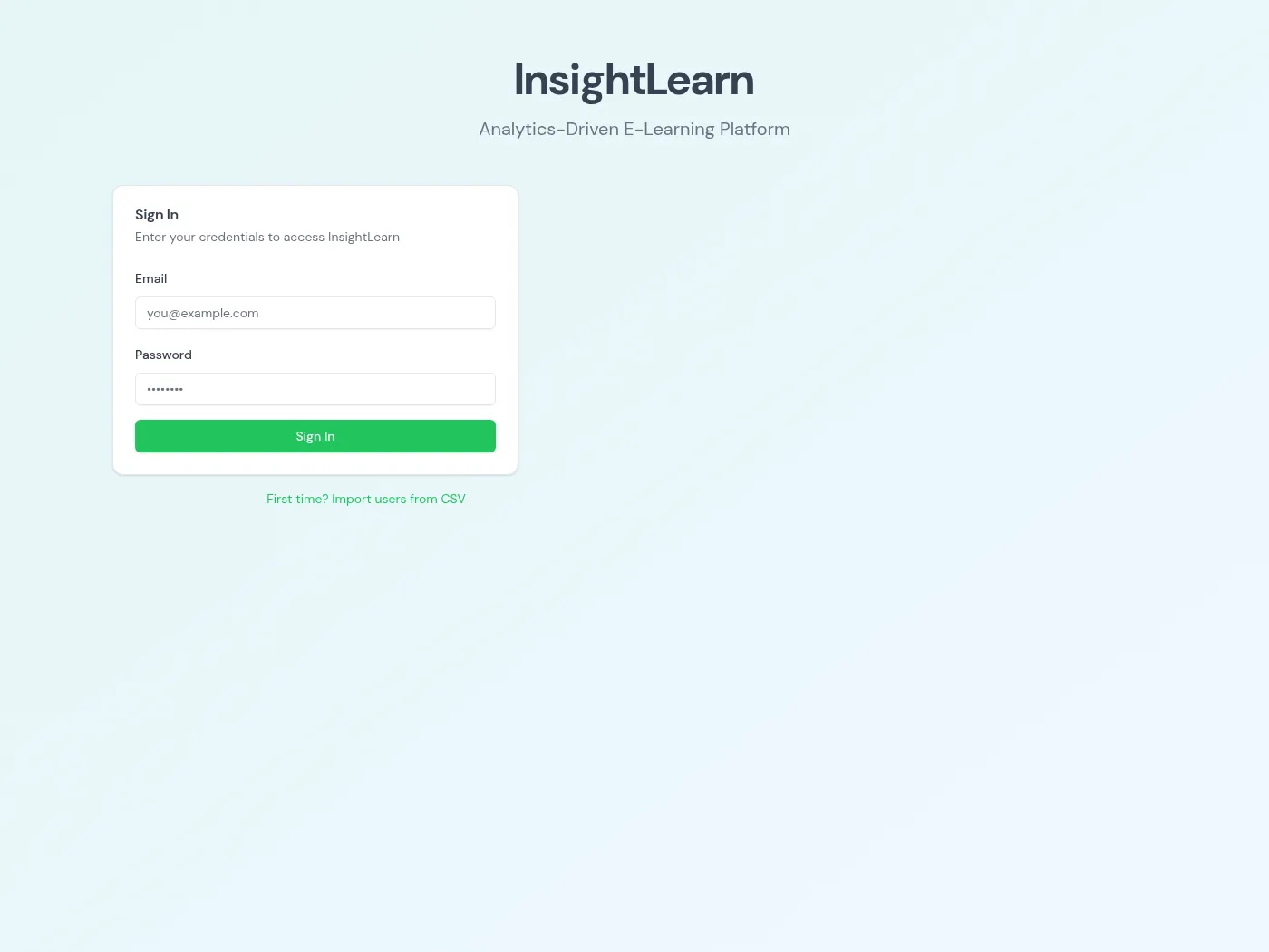 InsightLearn: Analytics-Driven E-Learning Platform