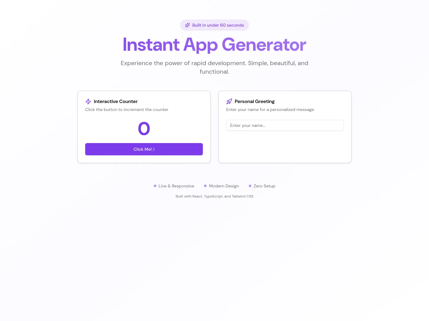 Instant App Generator