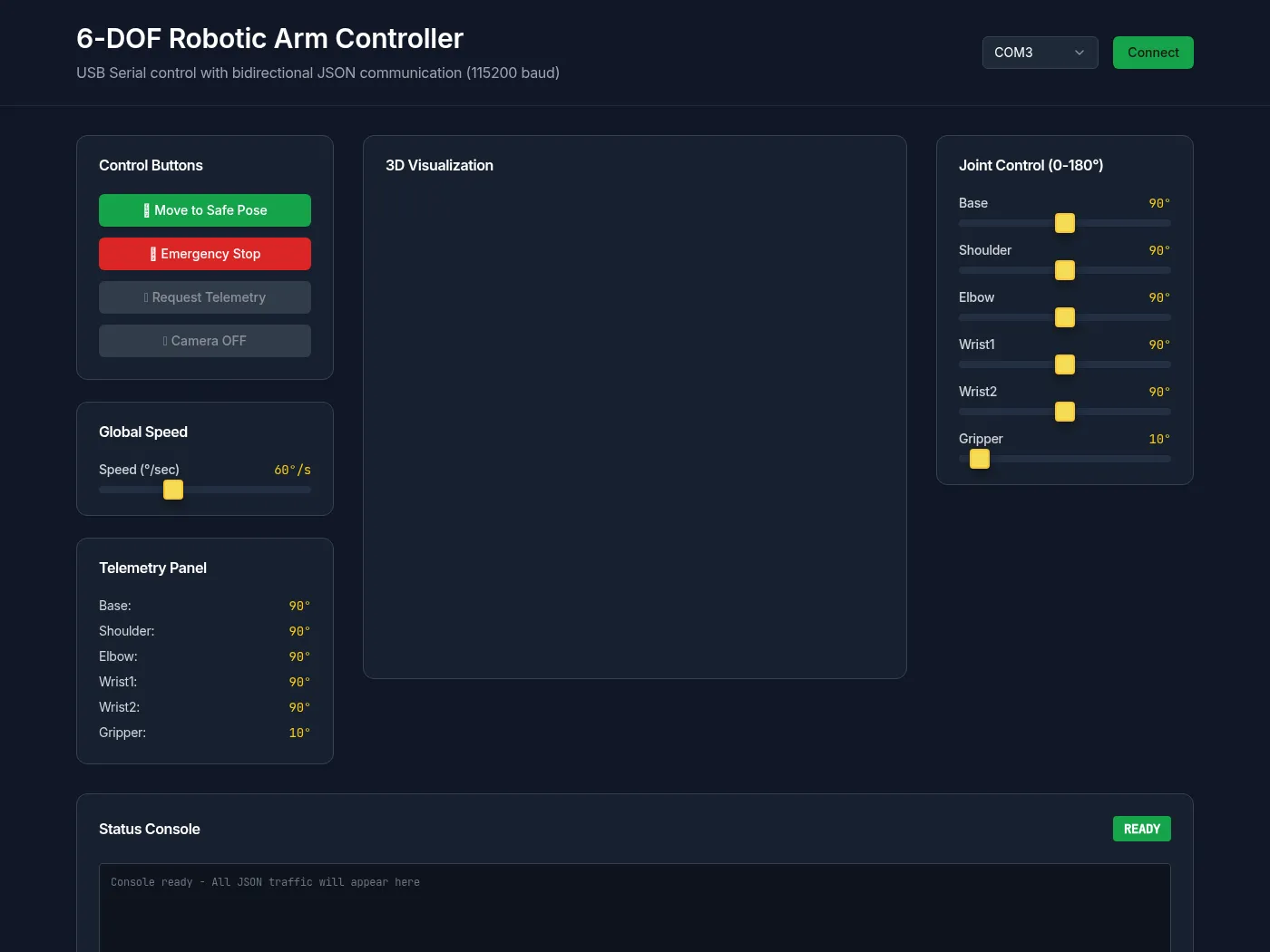 Interactive Augmented Reality 6-Axis Robotic Arm Web Controller (Remix) (Remix)