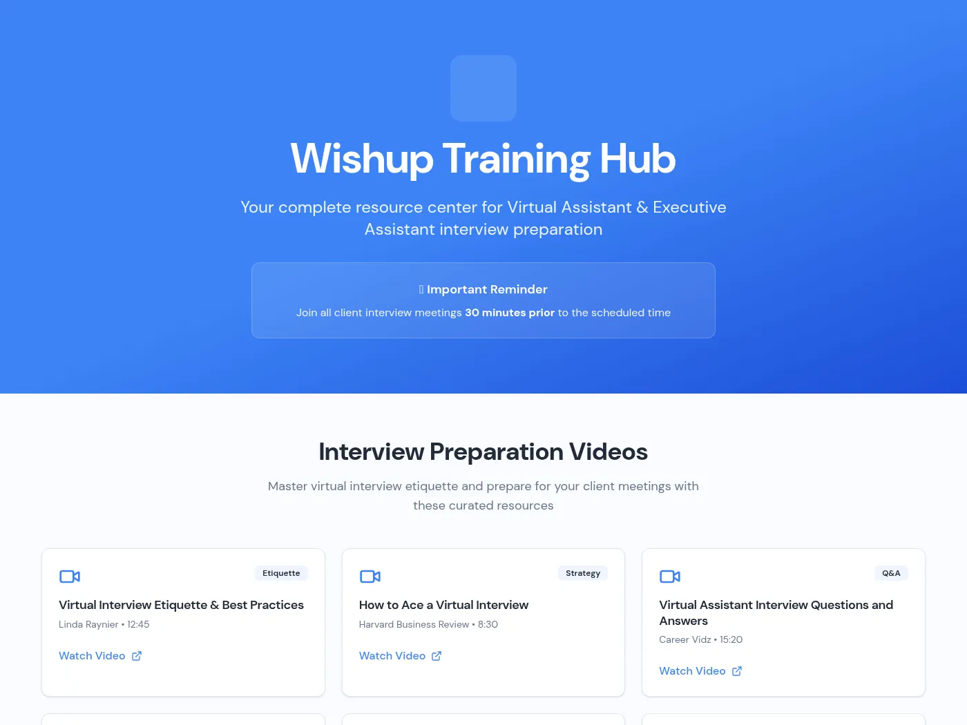 Wishup Client Interview Preparation Portal