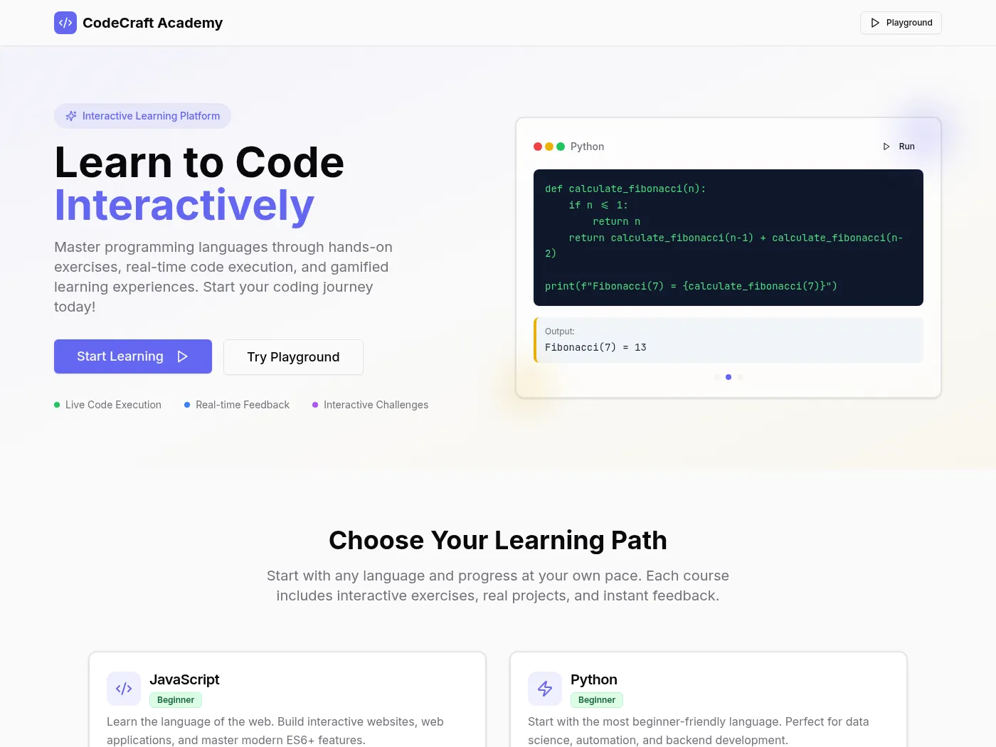 Interactive Coding Education Platform