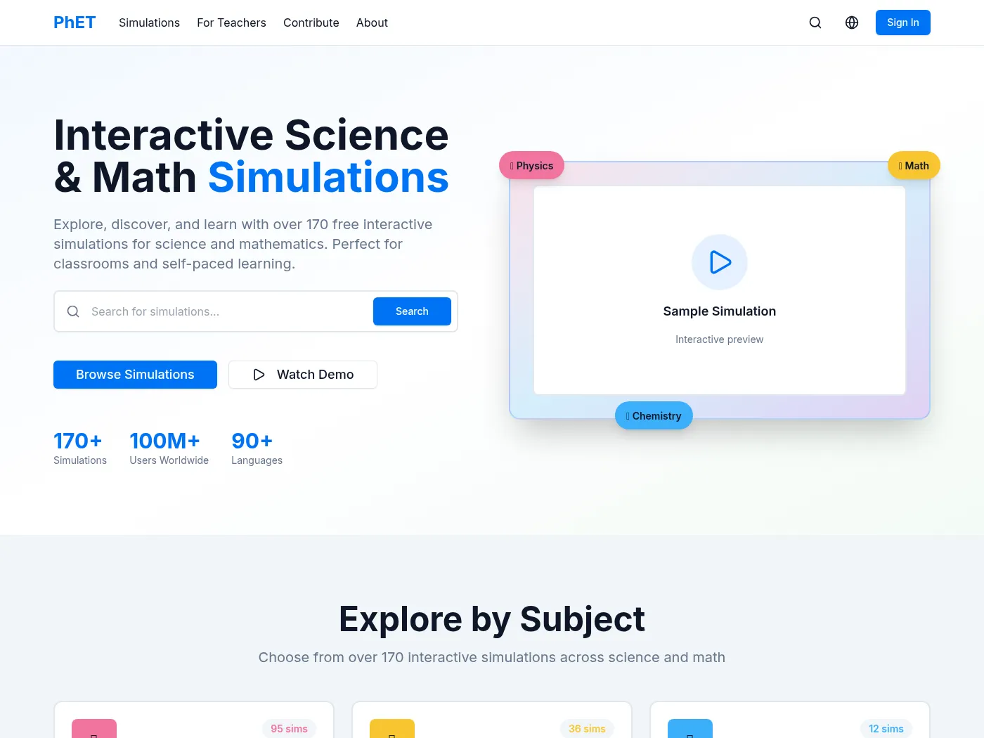 Interactive Science Simulation Platform