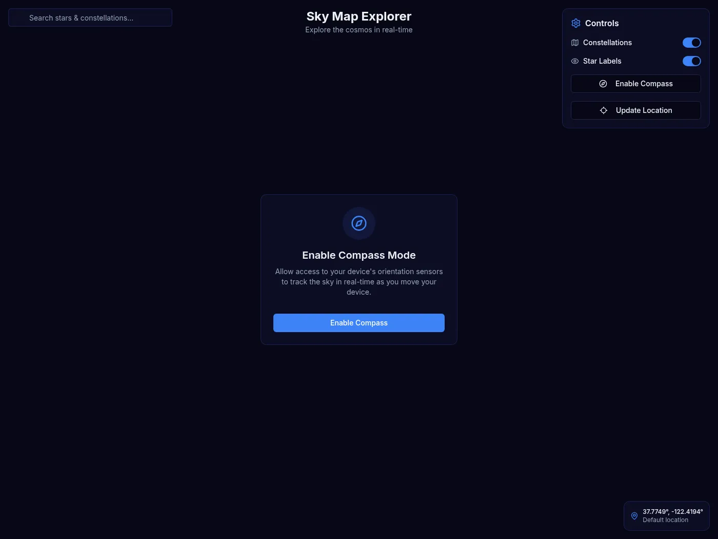 Interactive Sky Map Explorer