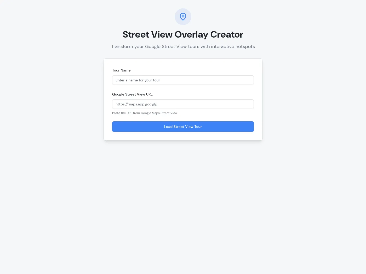 Interactive Overlay Creator for Google Street View Tours