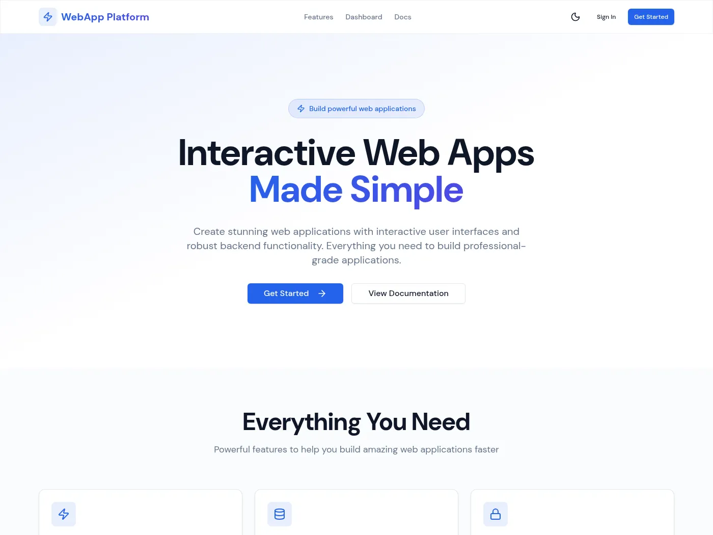 Interactive Web App Platform with Full-Stack Functionality