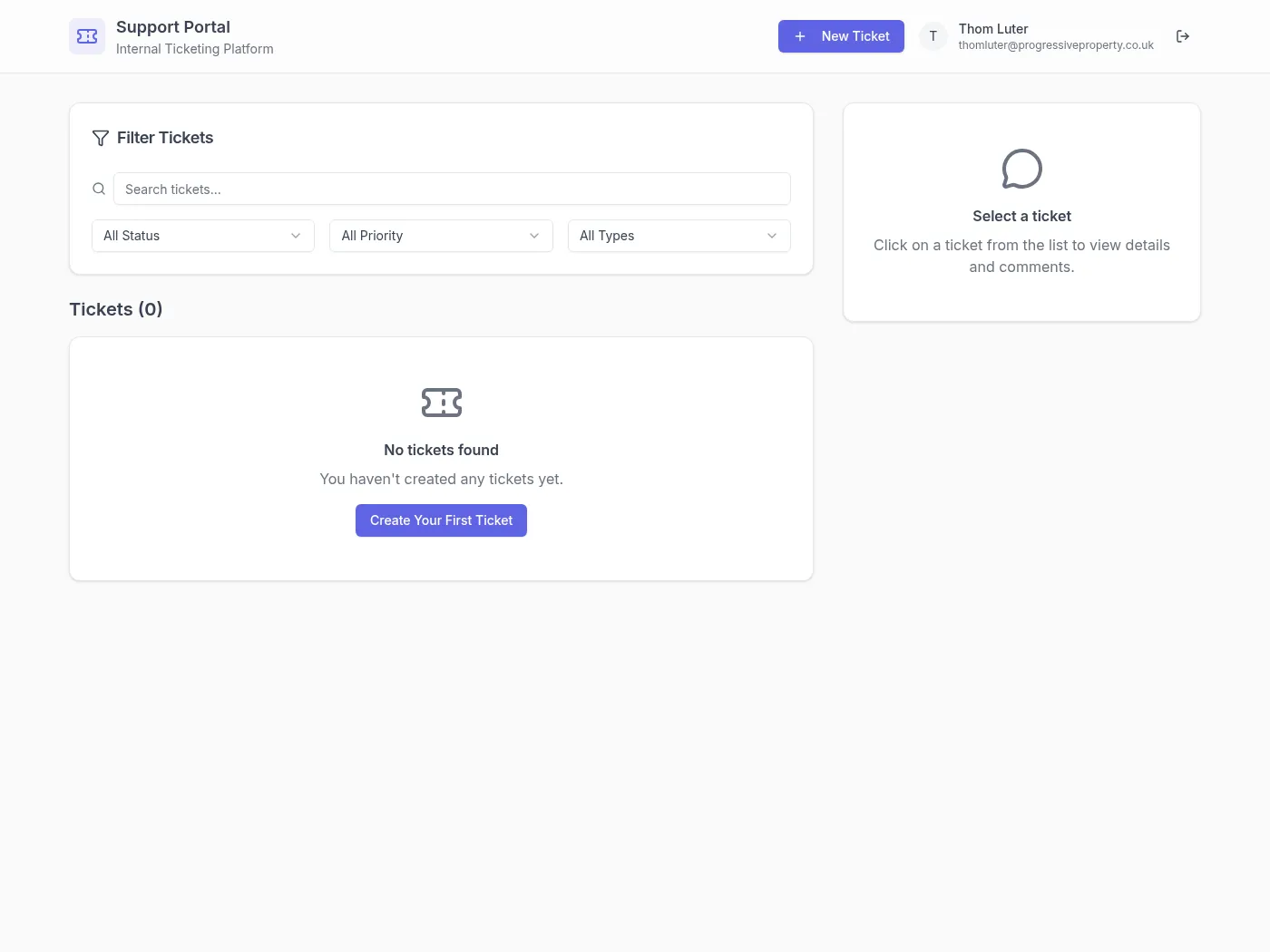 Internal Ticketing and Feature Request Platform