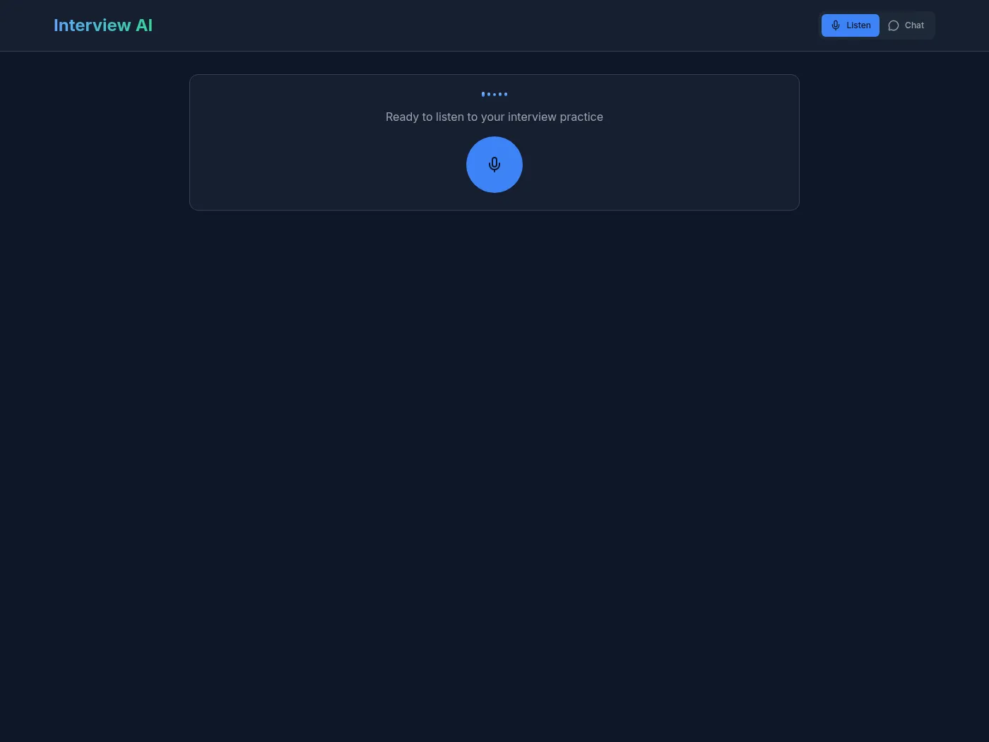 Interview AI UI for Android App with TTT and STT Modes