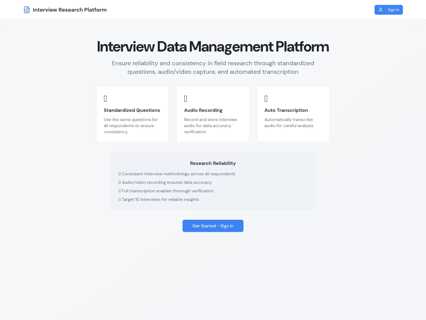 Interview Data Management & Analysis Platform