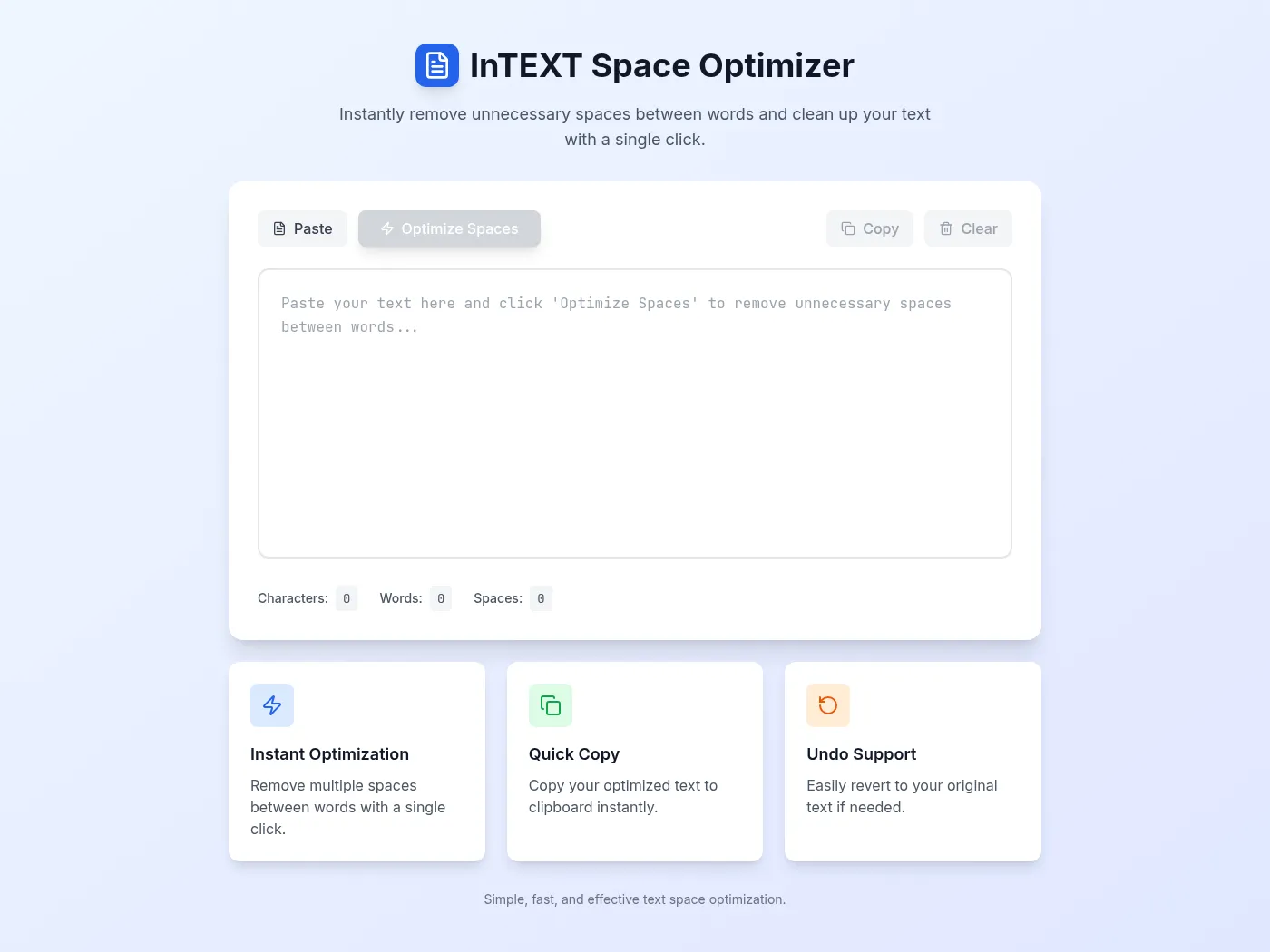 InTEXT Space Optimizer