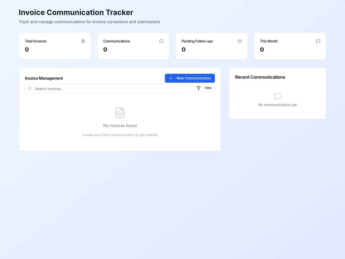 Invoice Correction Communication Tracker