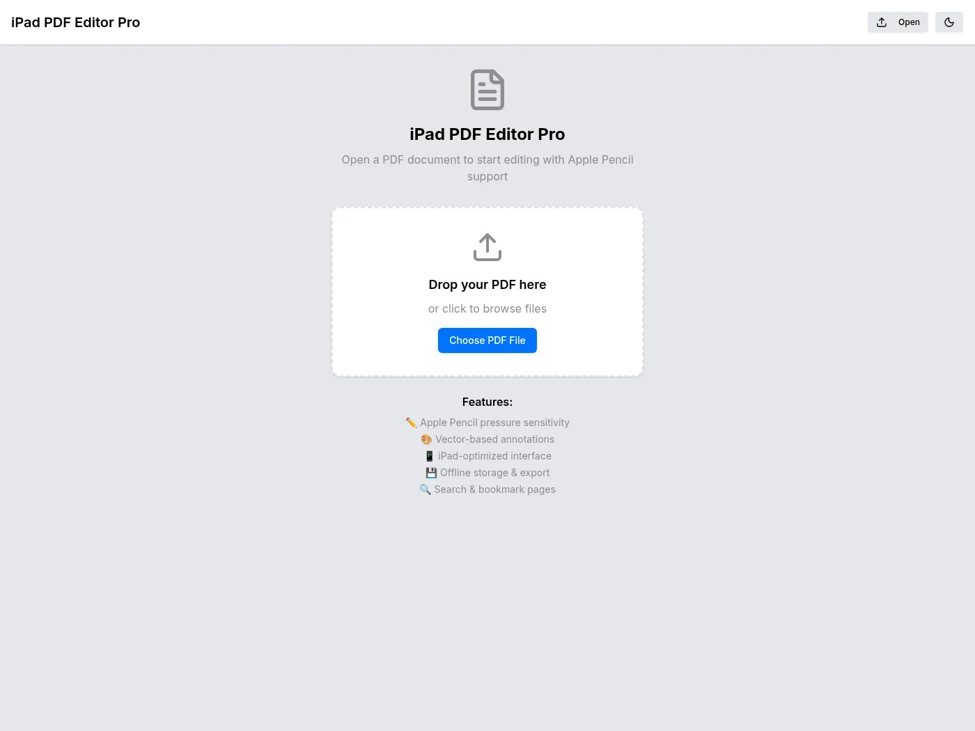 iPad PDF Editor Pro: Web App with Apple Pencil Support