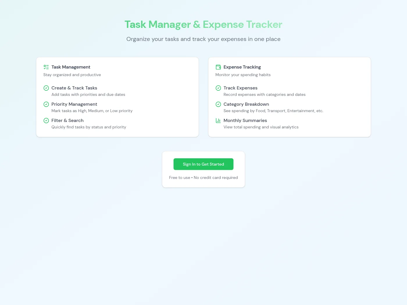 Task Manager & Expense Tracker Java Desktop App