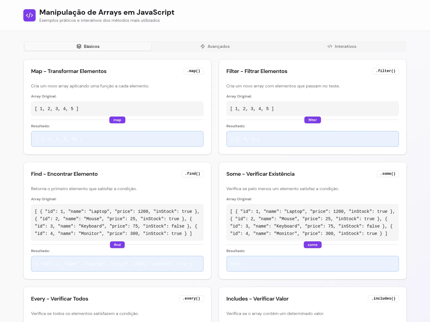 JavaScript Array Manipulation Demo Page