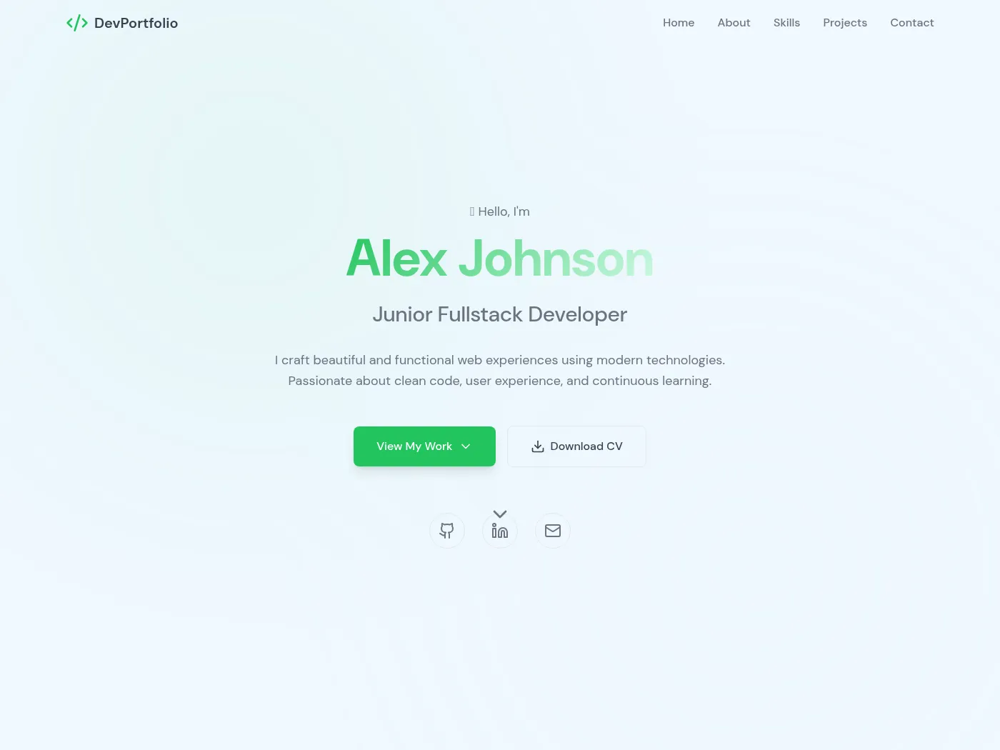 Junior Fullstack Developer Portfolio Website