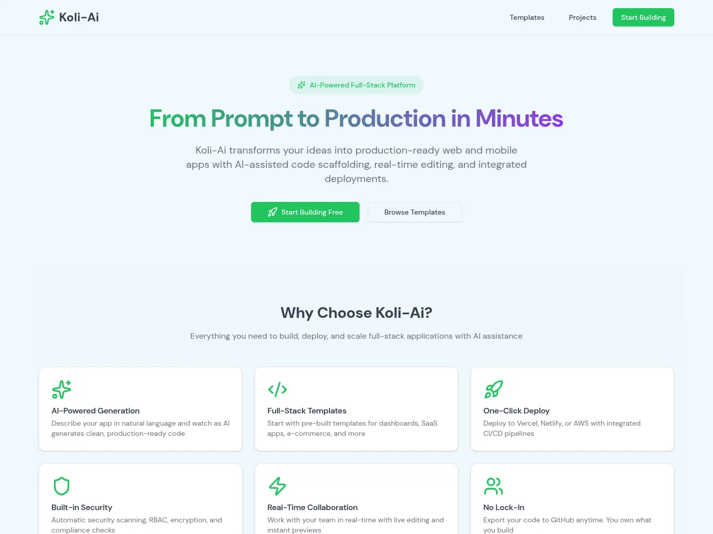 Koli-Ai: The AI-Powered Full-Stack App Generation Platform
