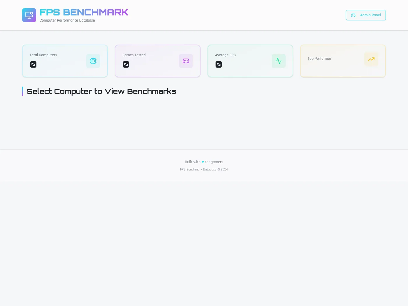 Komp FPS Benchmark Admin Panel