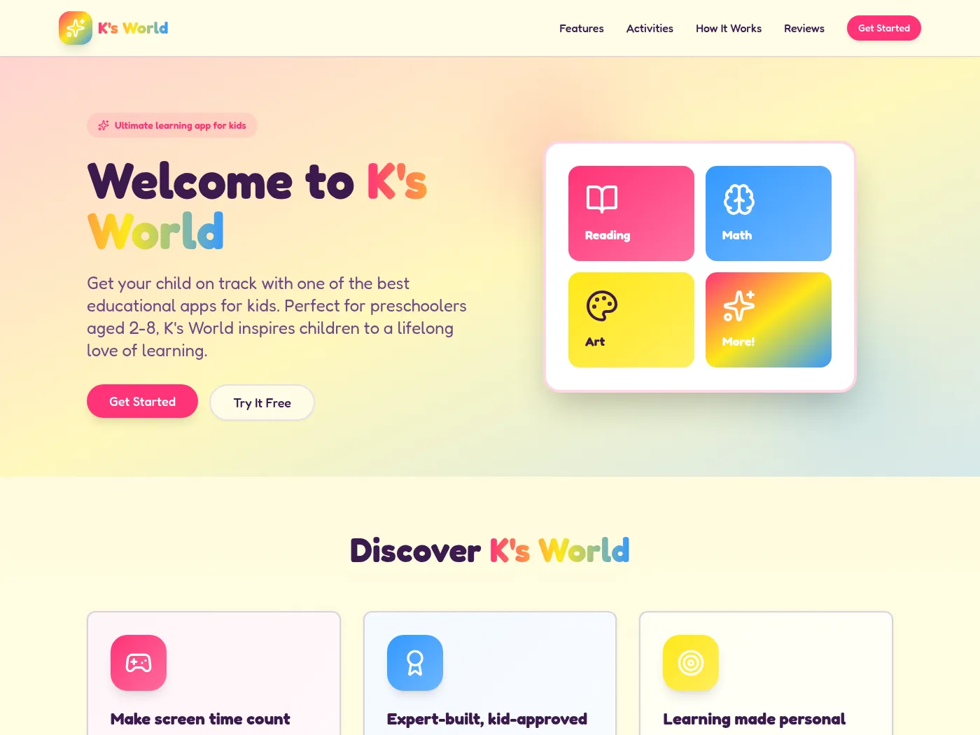 K's World: Interactive Children's Learning App
