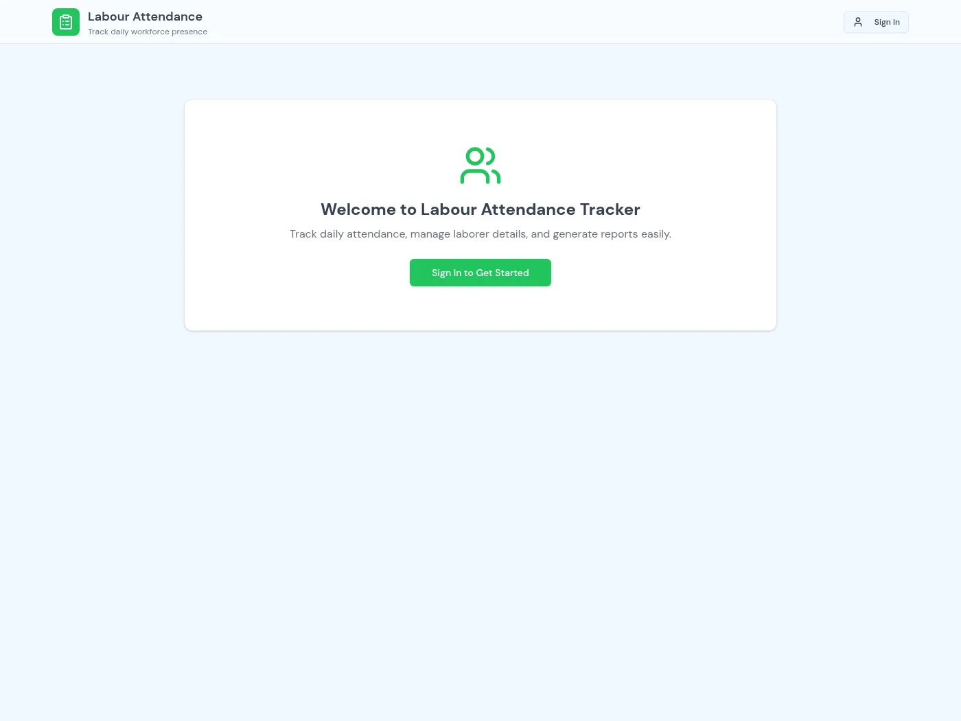 Labour Attendance Tracker Web App