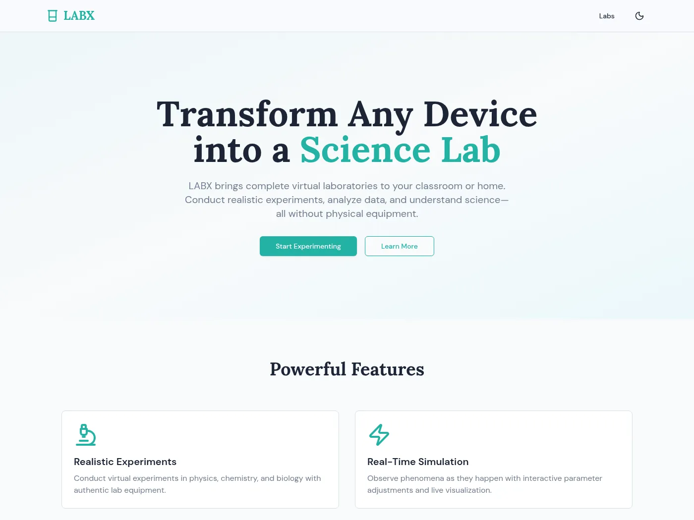 LABX Science Lab Simulator