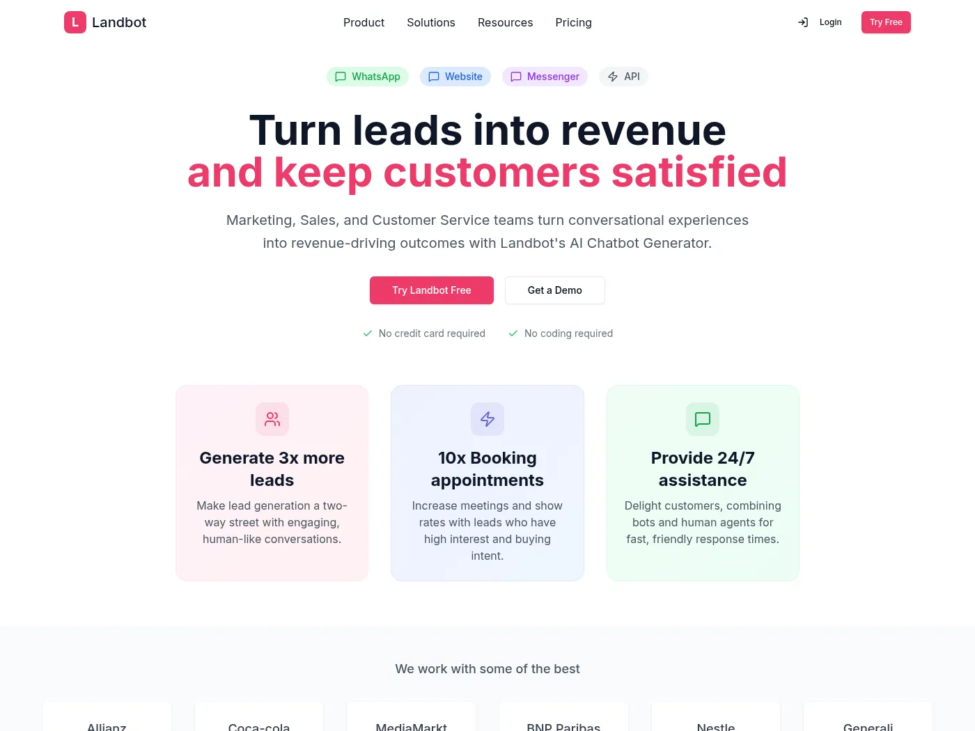 Landbot Conversational Chatbot Platform Clone