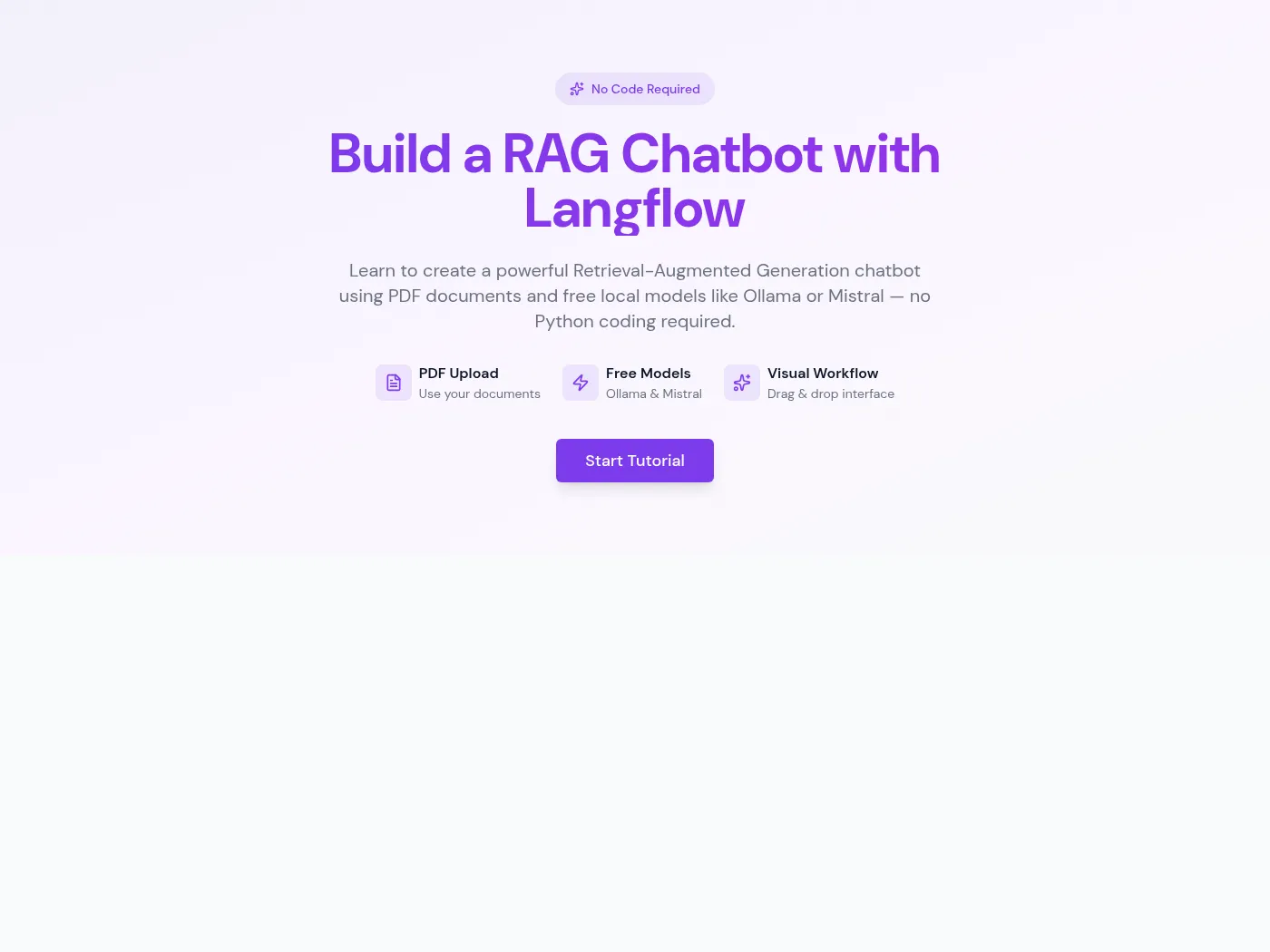 Langflow RAG Chatbot Builder with Local Models and PDF Upload