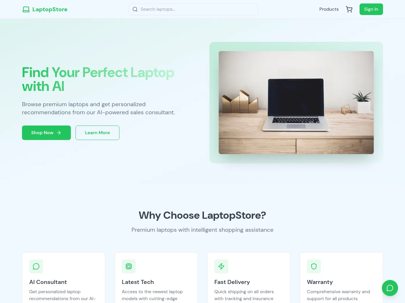 Laptop E-commerce Platform with Integrated AI Product Consultant