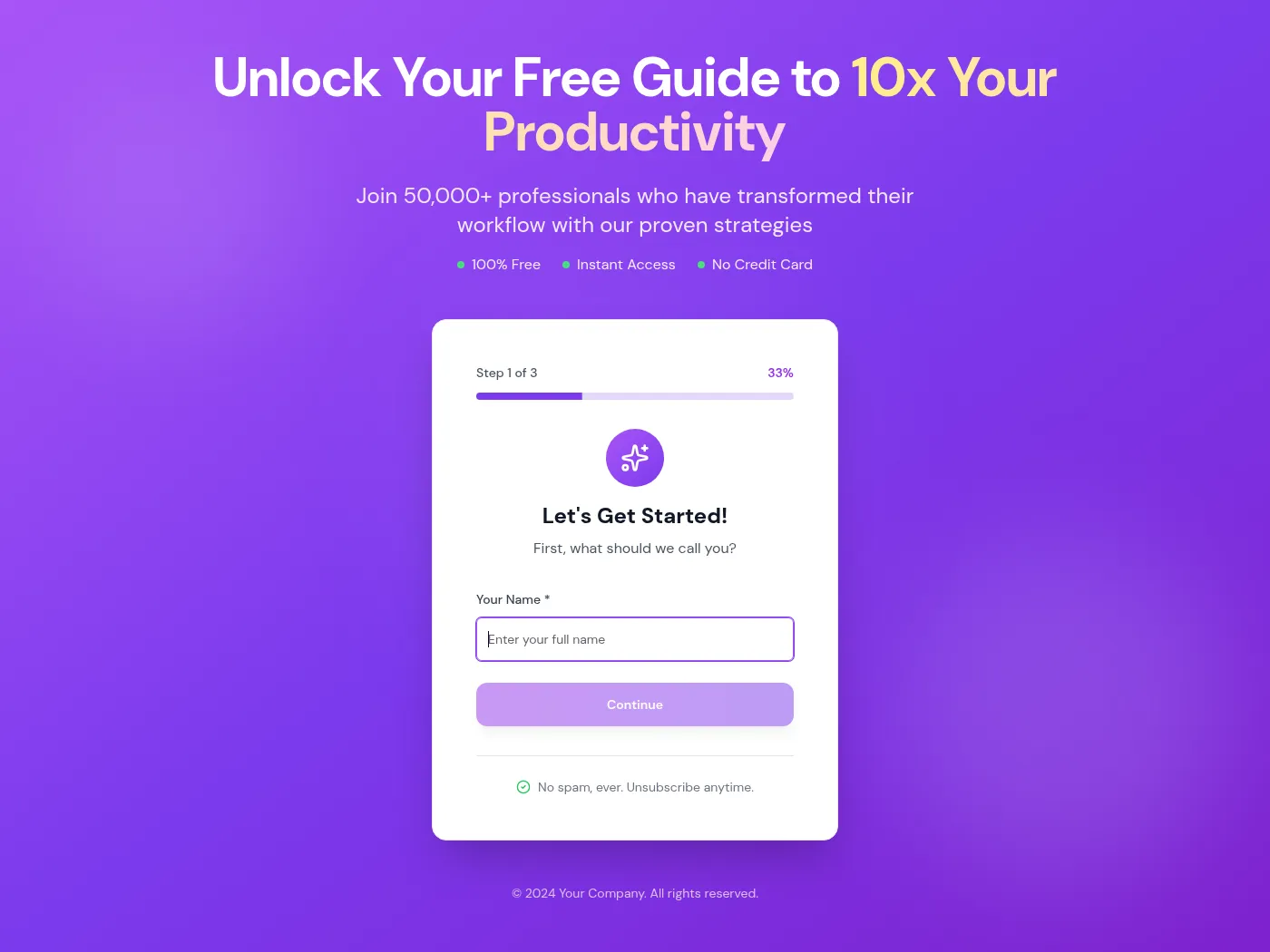Lead Magnet Funnel - Conversion Optimized Email & Phone Capture