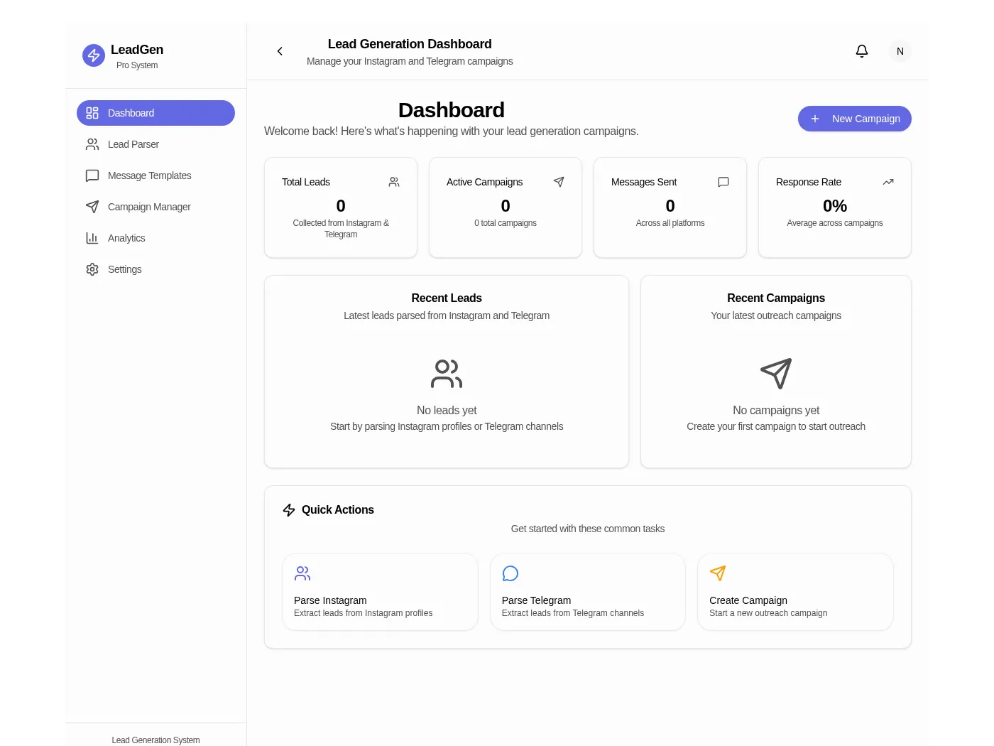 Lead Generation System via Instagram and Telegram