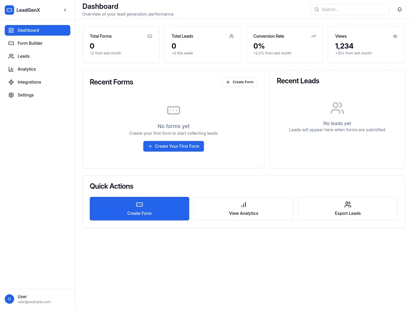 LeadGenX: Customizable Lead Generation Platform