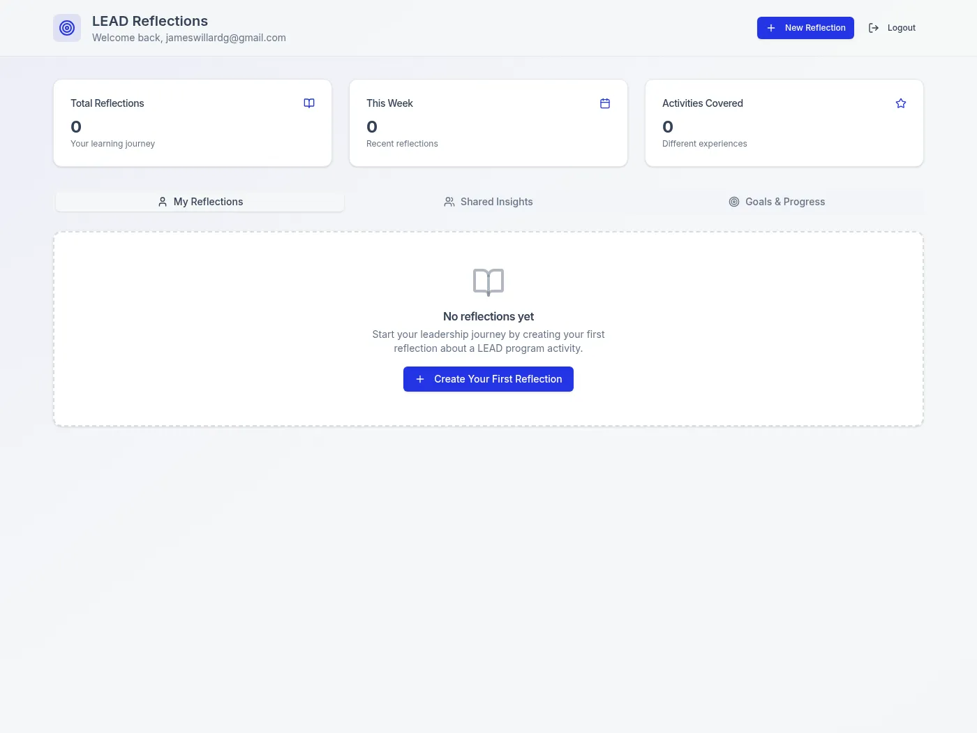 LEAD Program Reflection Web App