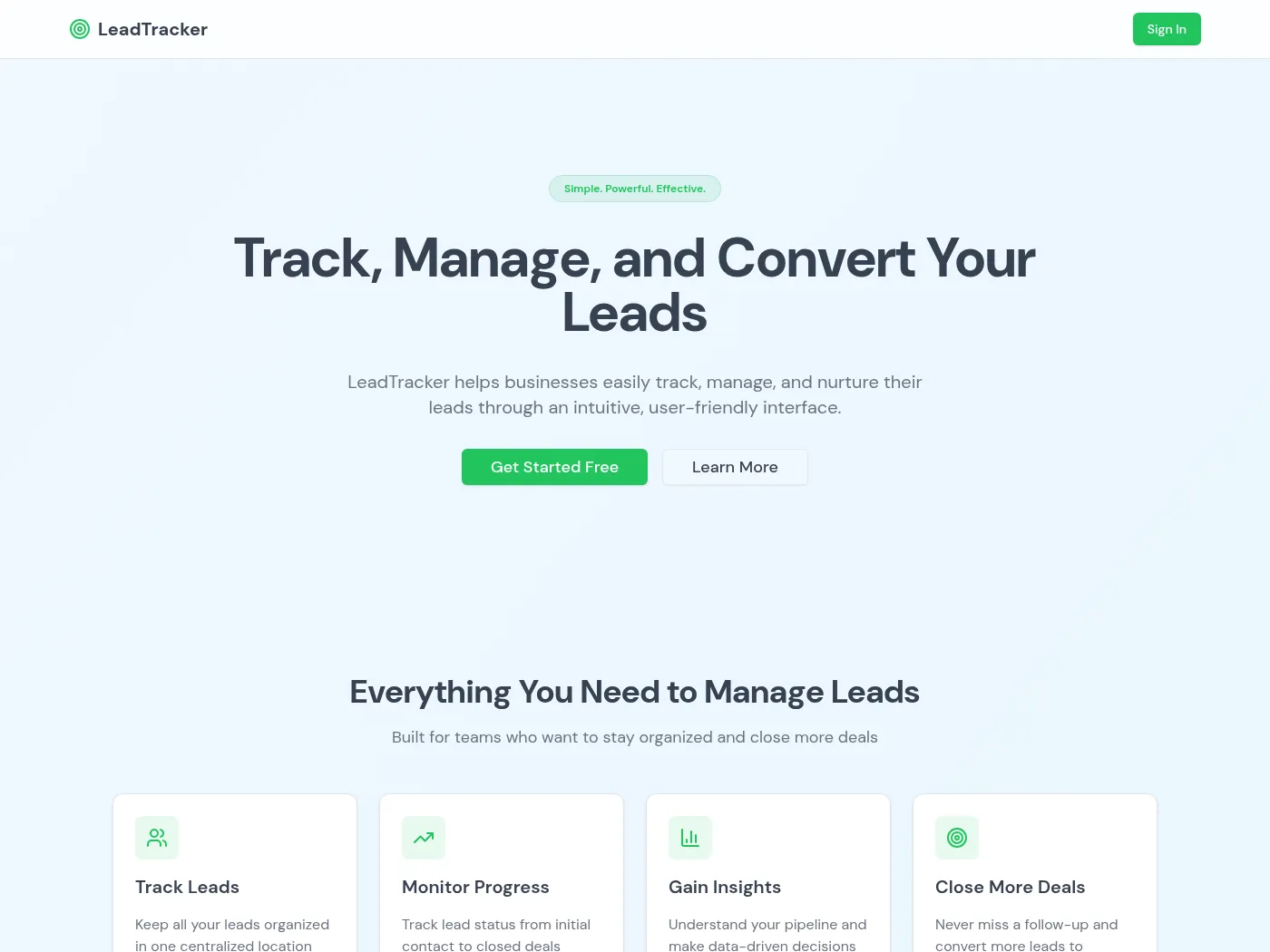 LeadTracker CRM Website