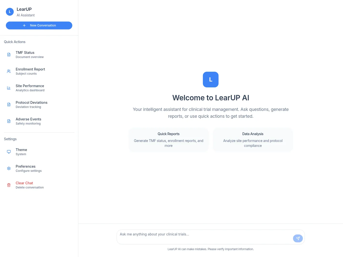 LearUP Conversational AI Interface