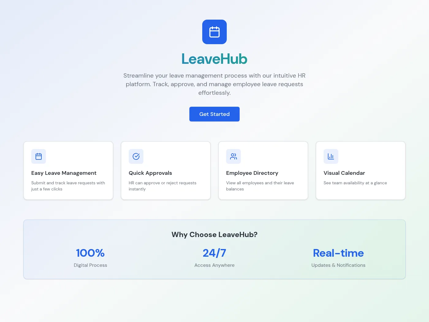 Leave Application Management Webapp for HR