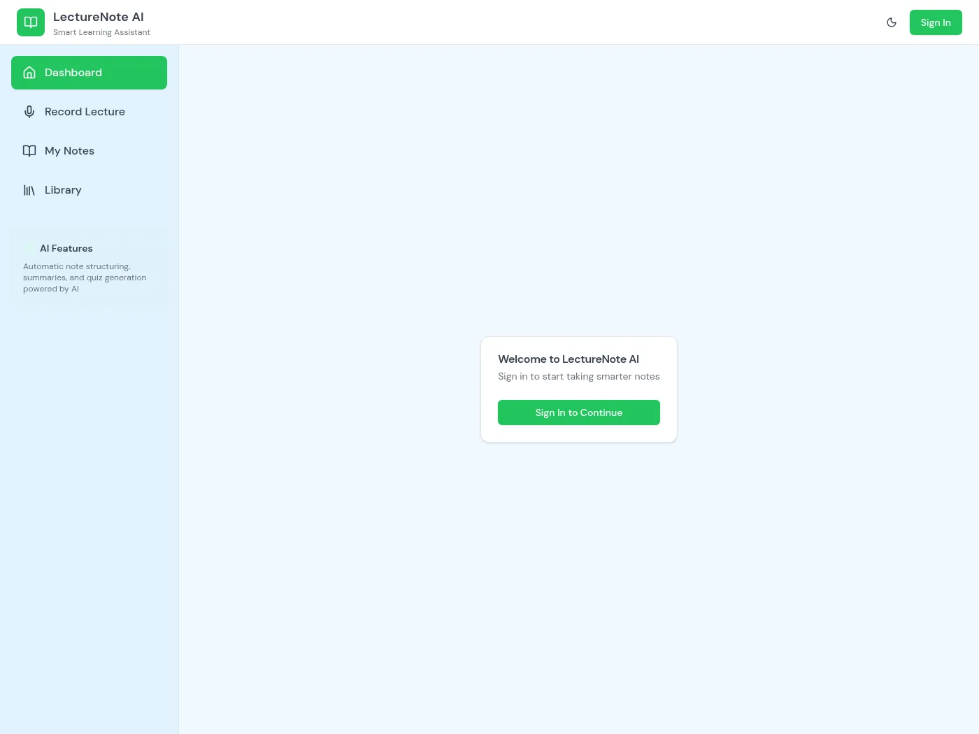 LectureNote AI – Smart Assistant for Taking Notes During Lectures
