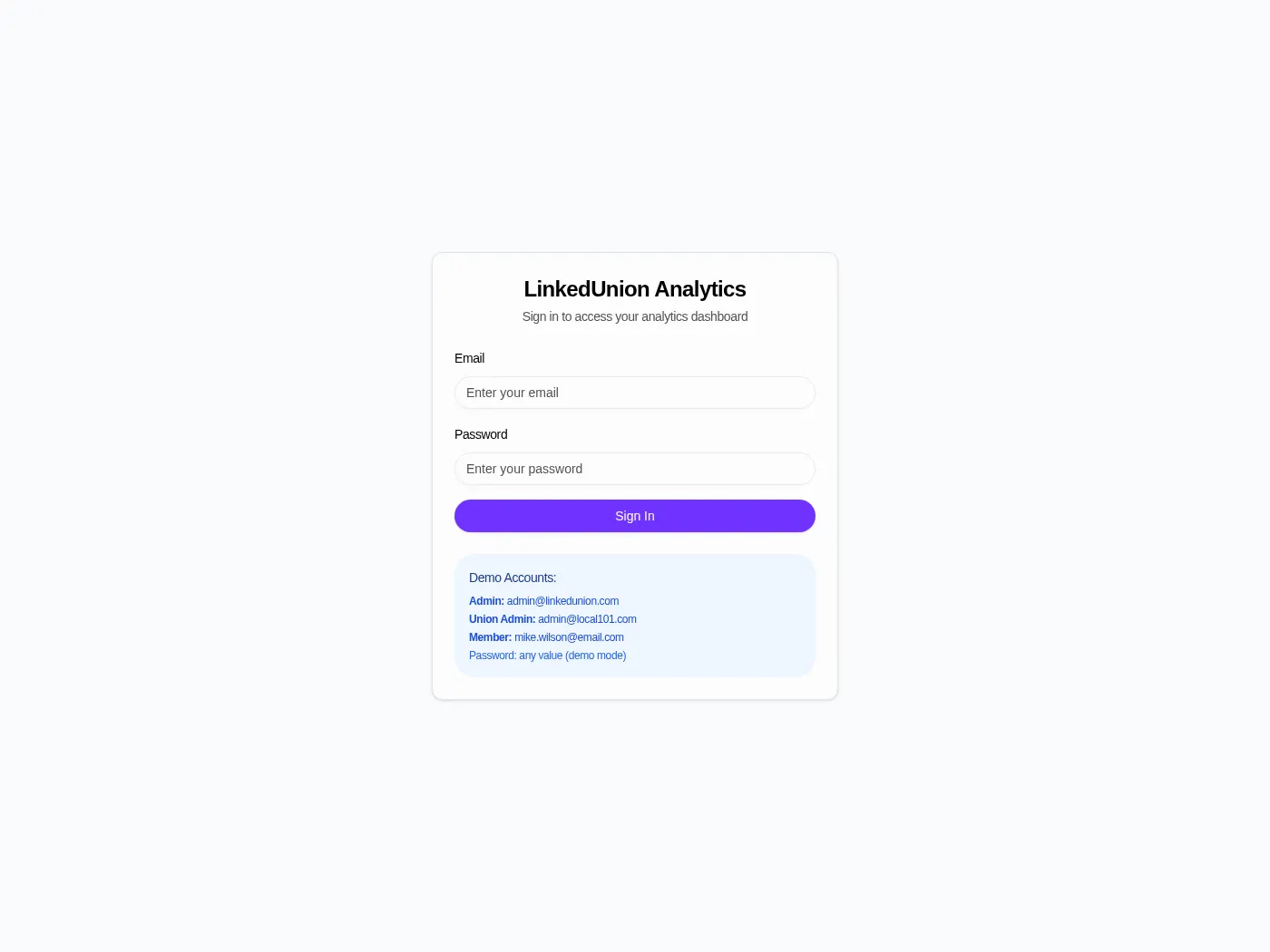 LinkedUnion Analytics Platform