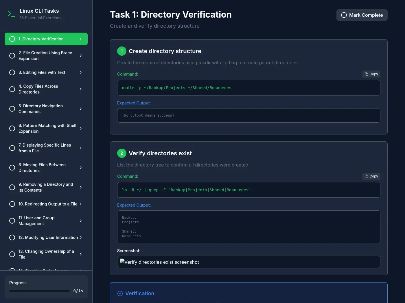 Linux Command-Line Proficiency Task Suite