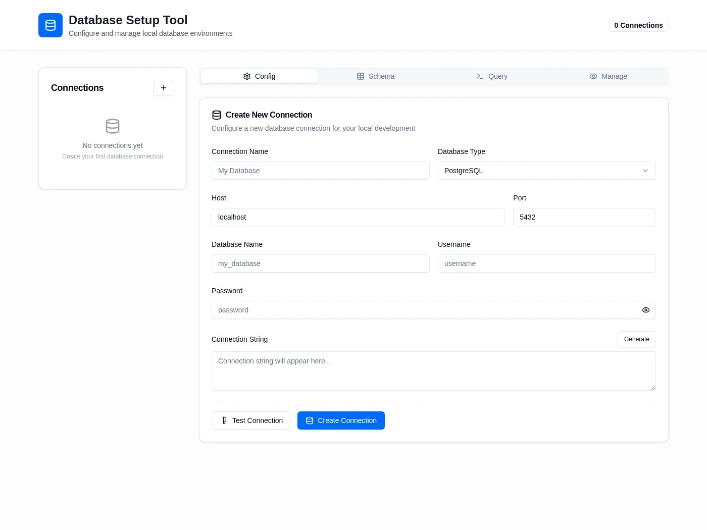 Local Database Setup Tool