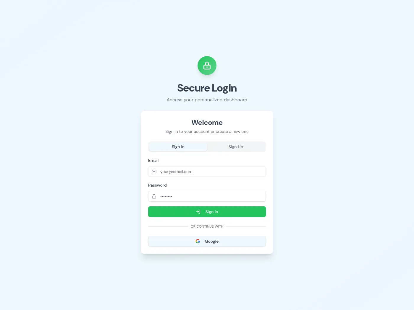 Login Interface Web App