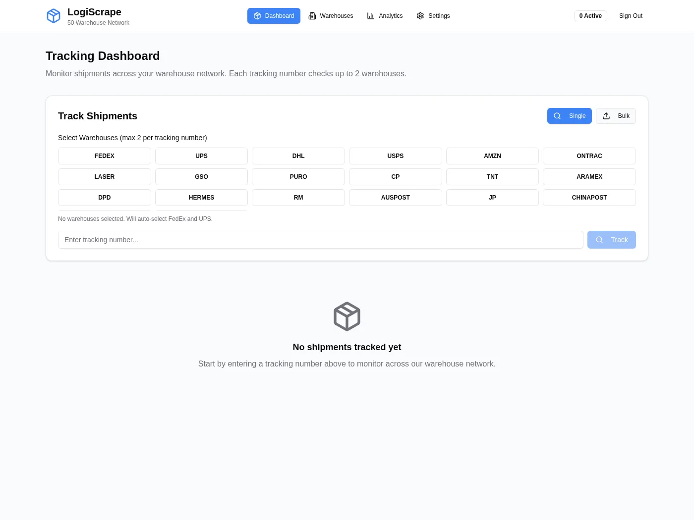 LogiScrape: Unified Logistics Tracking Platform